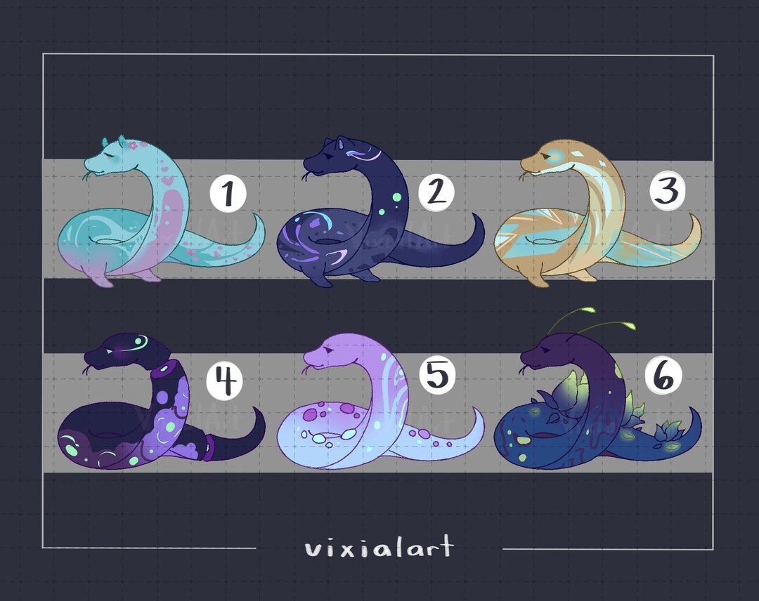 Digital Snake Adopt Feral Fursona Furry Adoptable Character Design - Etsy
