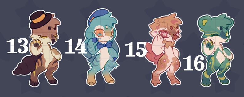 Furry Character Adopts - Digital Anthro Fursona Multispecies Adoptable ...