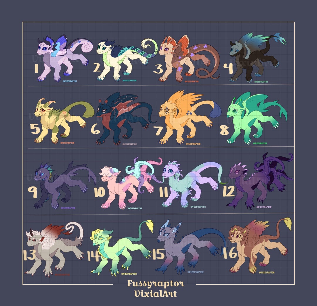 Digital Dragon Adoptable - Feral Fursona Furry Adopt Character Design ...