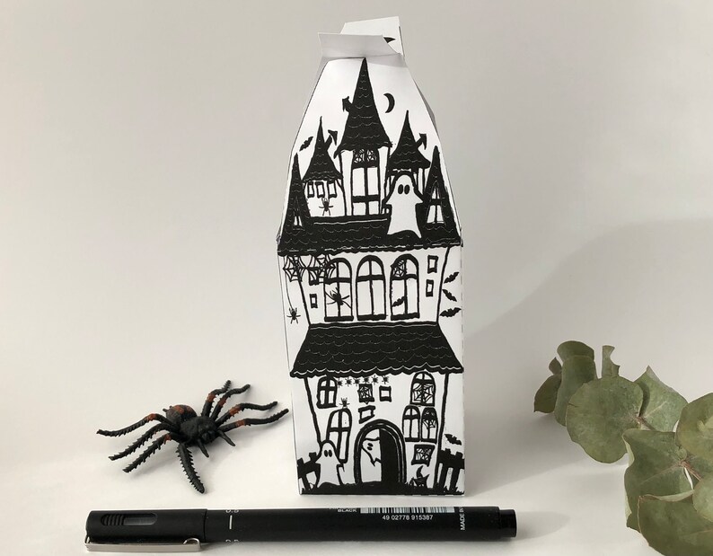 Halloween Haunted House Box Digital Dekoration Download - Etsy