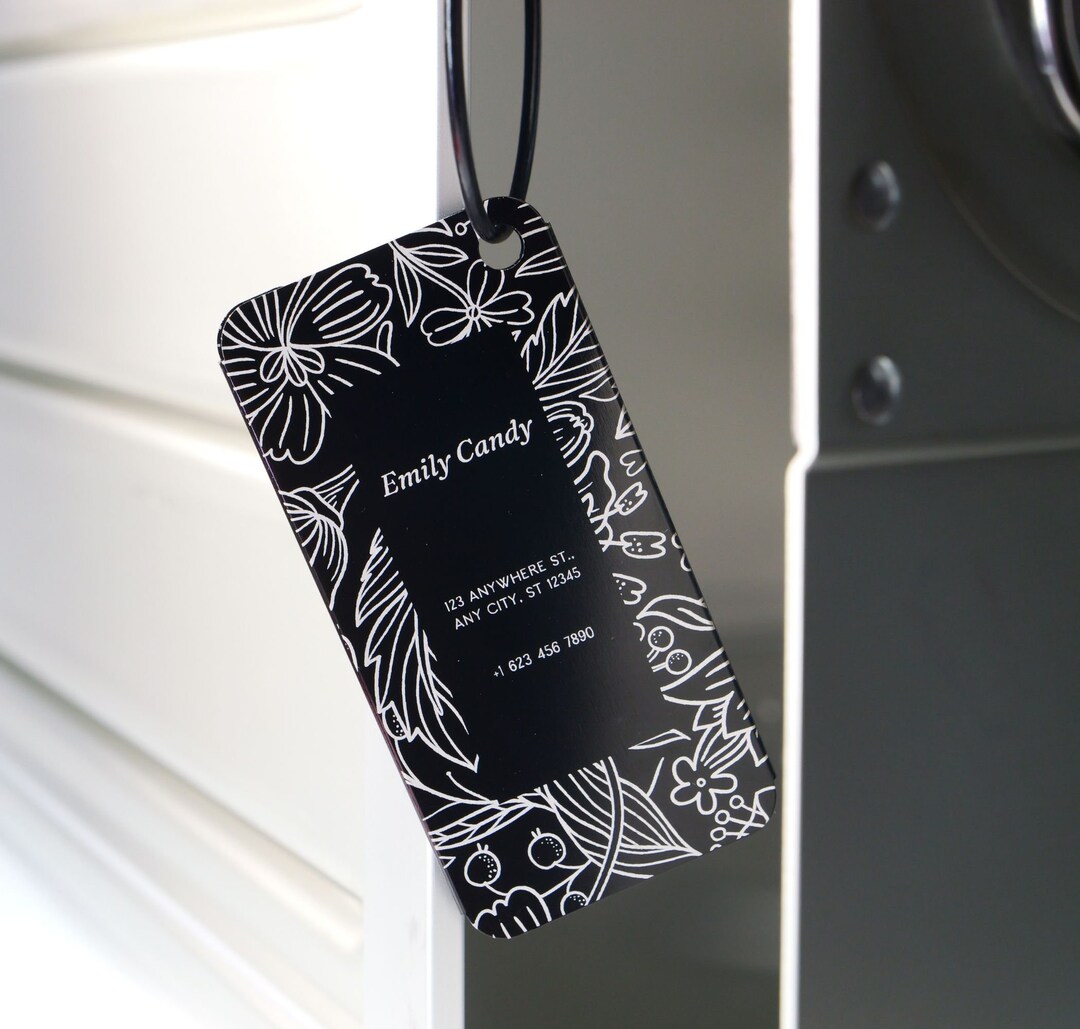 Custom Design Luggage Tag ,black Personalized Luggage Tag, Monogram ...