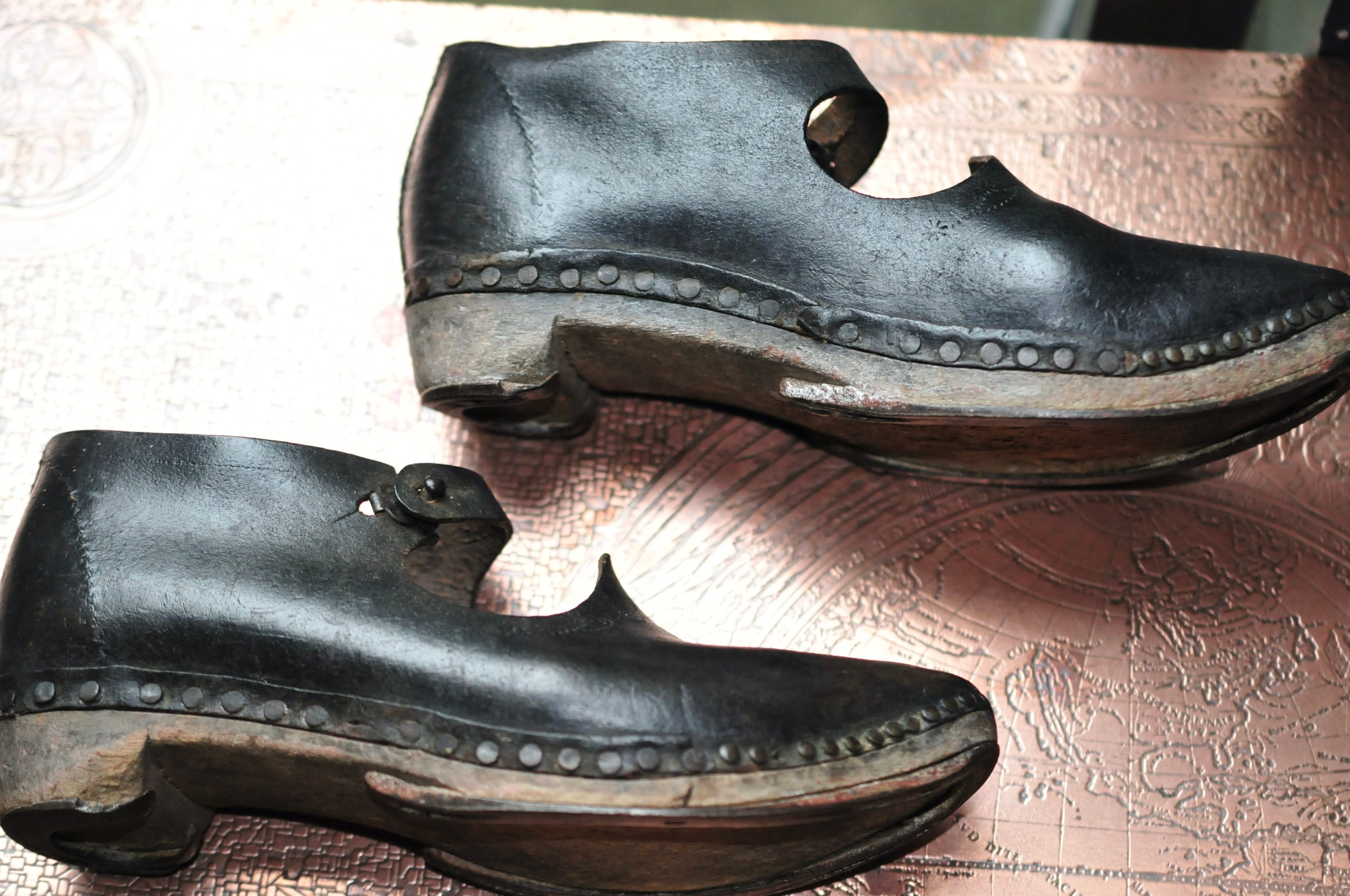 1914-1918 Ladies Lancashire Clogs With Wooden Soles and Heels | Black ...