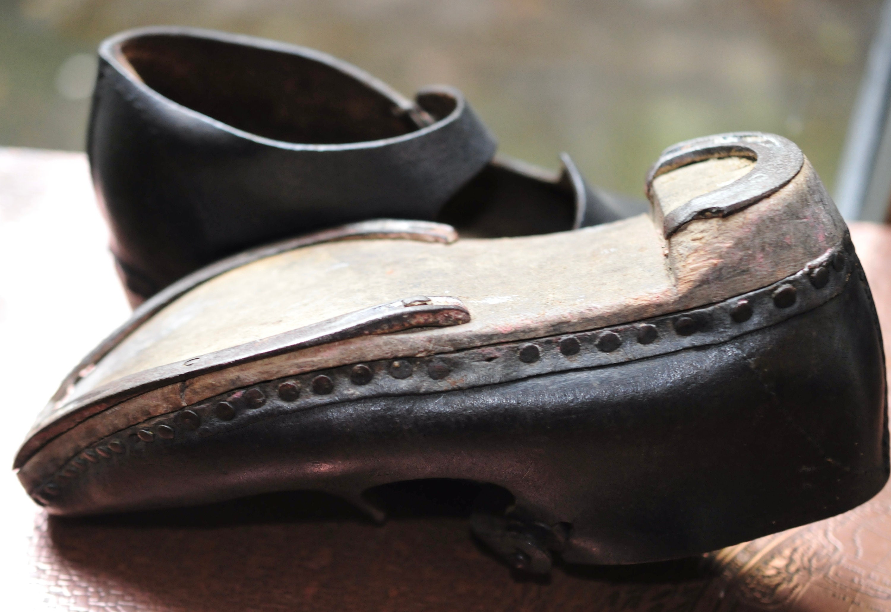 1914-1918 Ladies Lancashire Clogs With Wooden Soles and Heels | Black ...