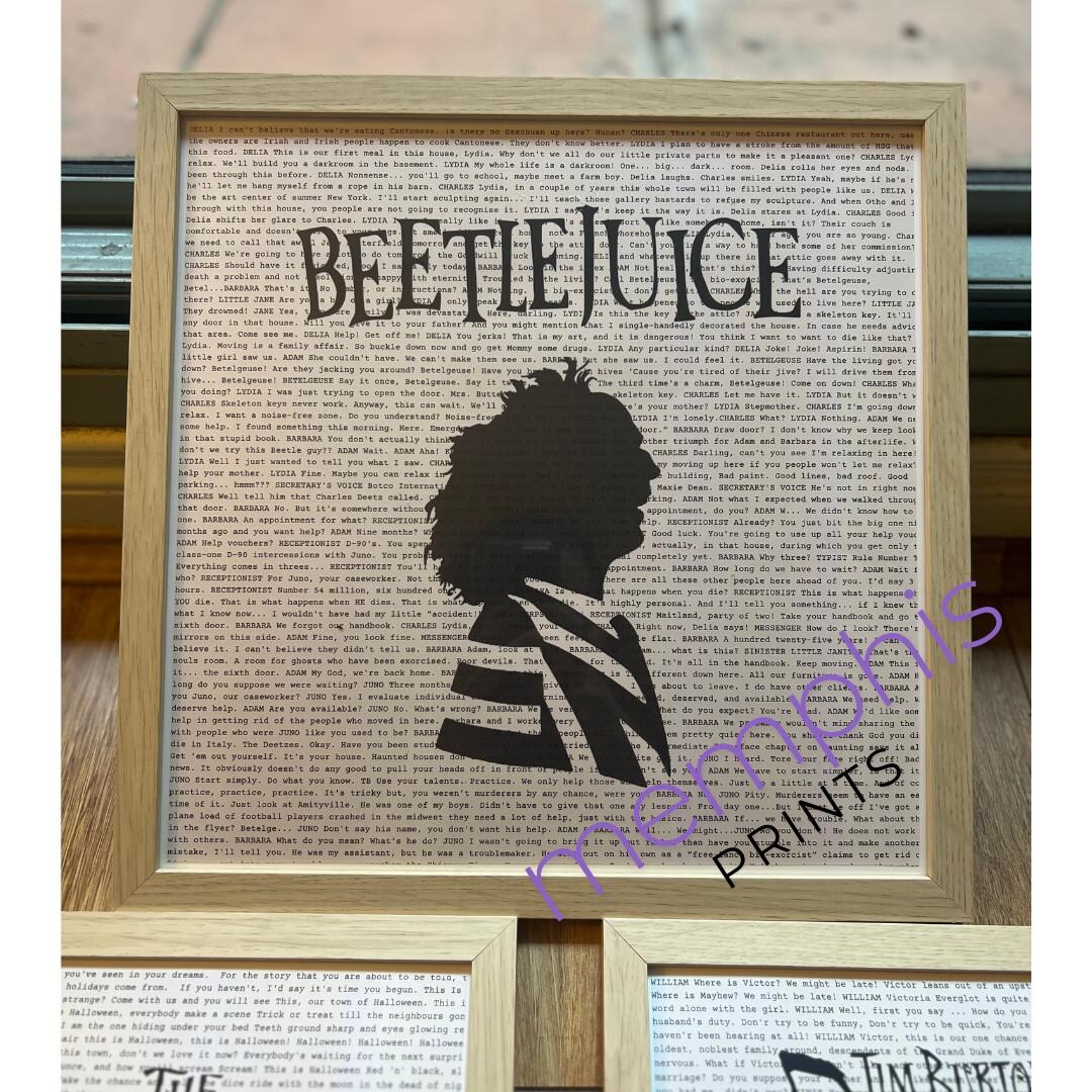 Printable Tim Burton Film Wall Decor beetlejuice script Backdrop ...