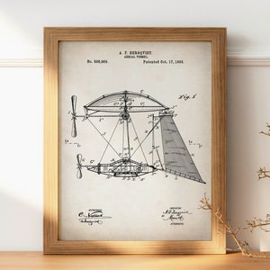 8 First Flying Apparatus Patent Prints Air Ship Blueprint Dirigible ...