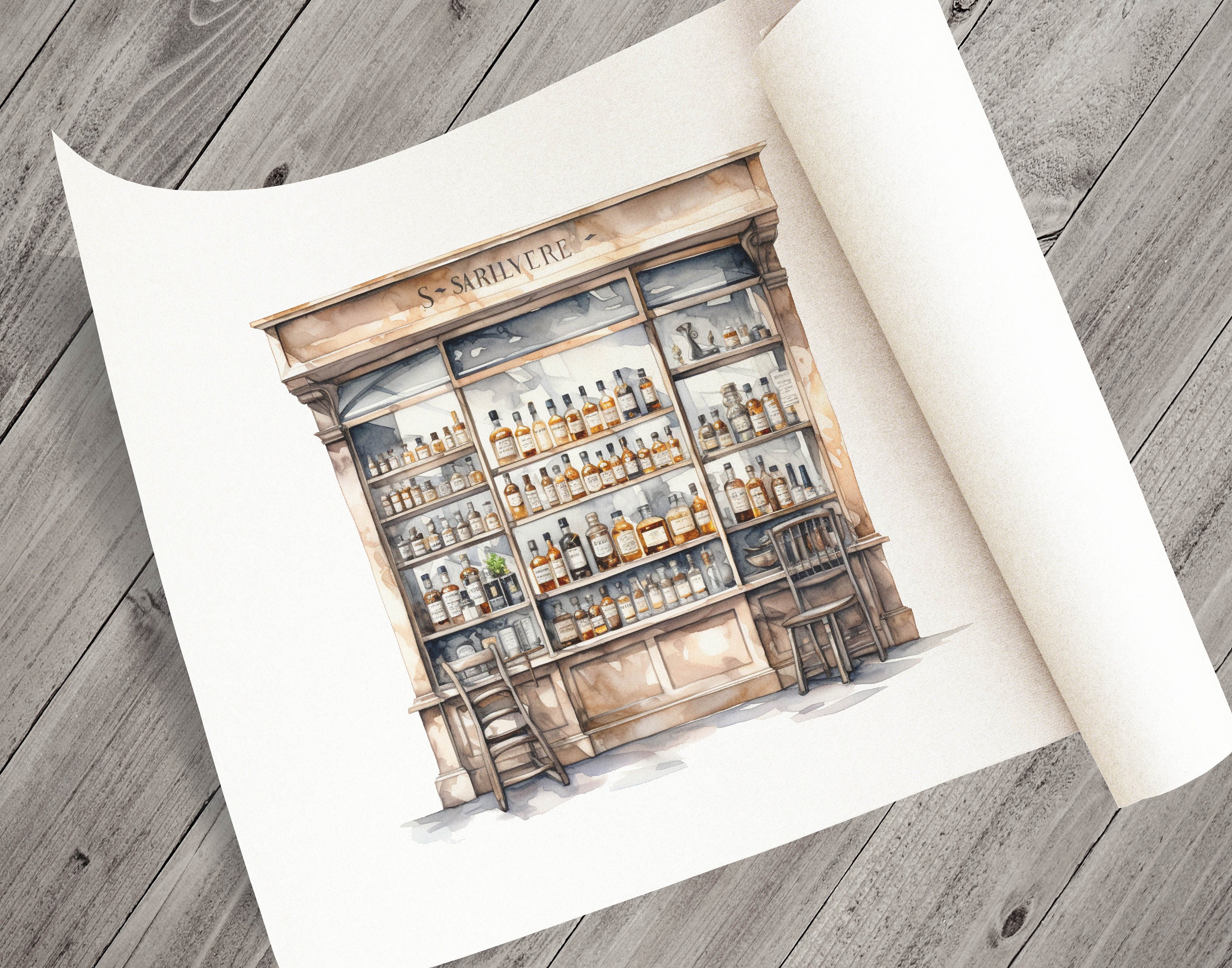 4 Bar Clipart Showcase Clipart Vintage Shop Painting Storefront Art ...