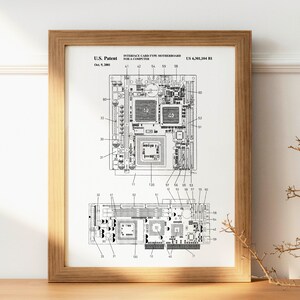 8 First Computer Patent Prints PC Blueprint Programmer Gift IT ...