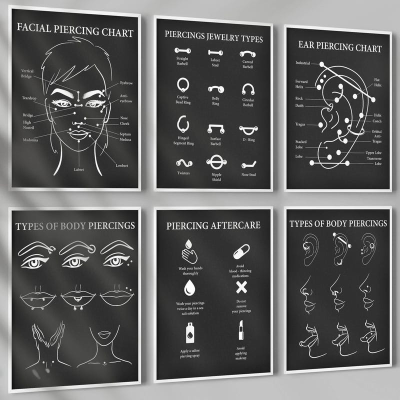 Ear Piercings Chart - Etsy