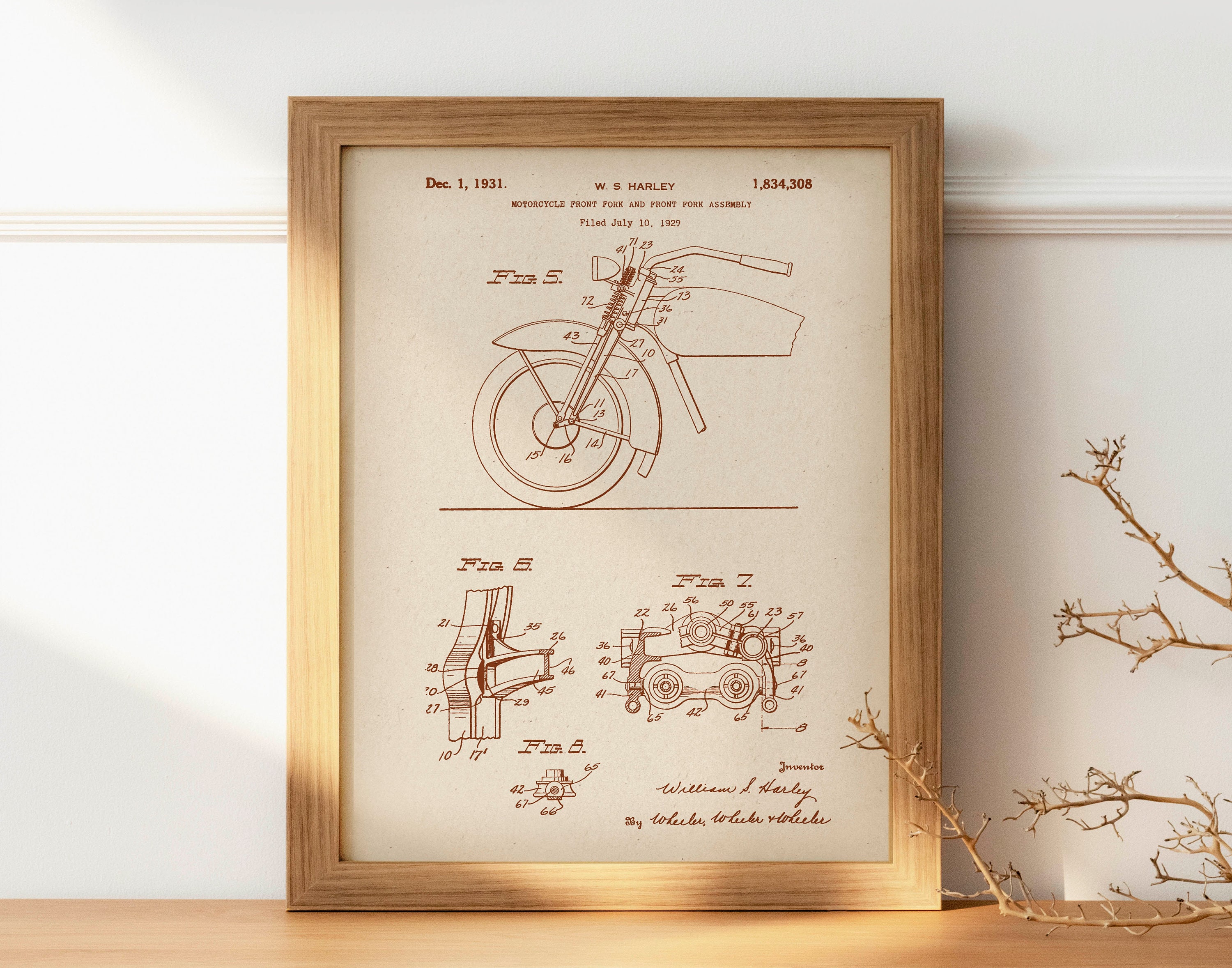 6 Harley Davidson Motorcycle Patent Prints Motorbike Blueprint ...