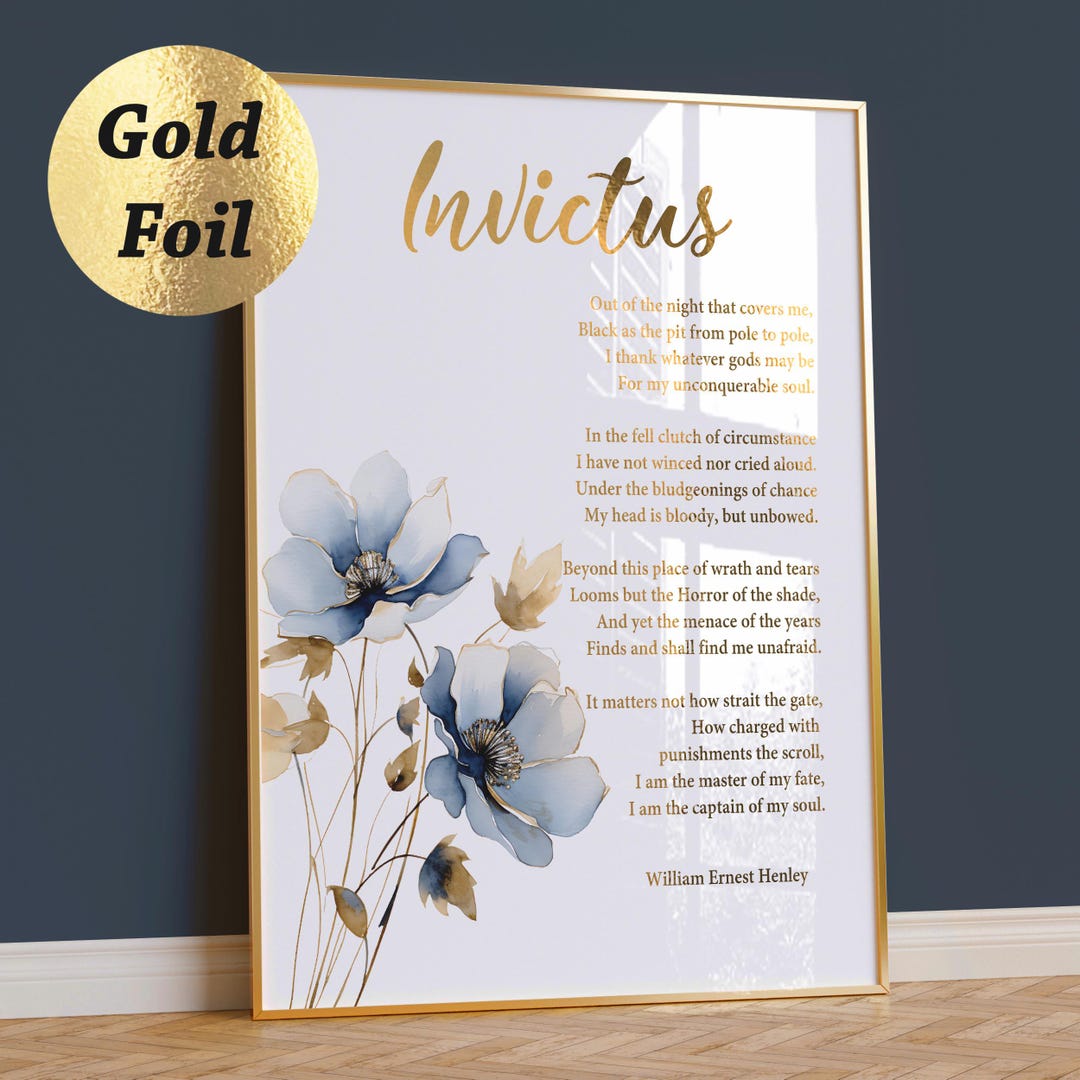 Invictus Poem by William Ernest Henley Verse Art Lyrics Art Literature ...