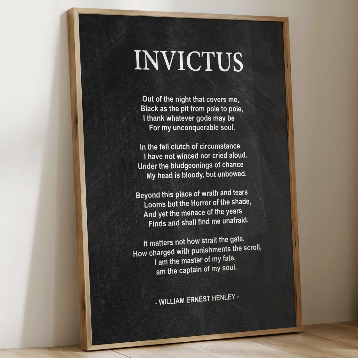 Invictus Poem, Inspiring Poem Art, Verse Art, Classic Literature Poster ...