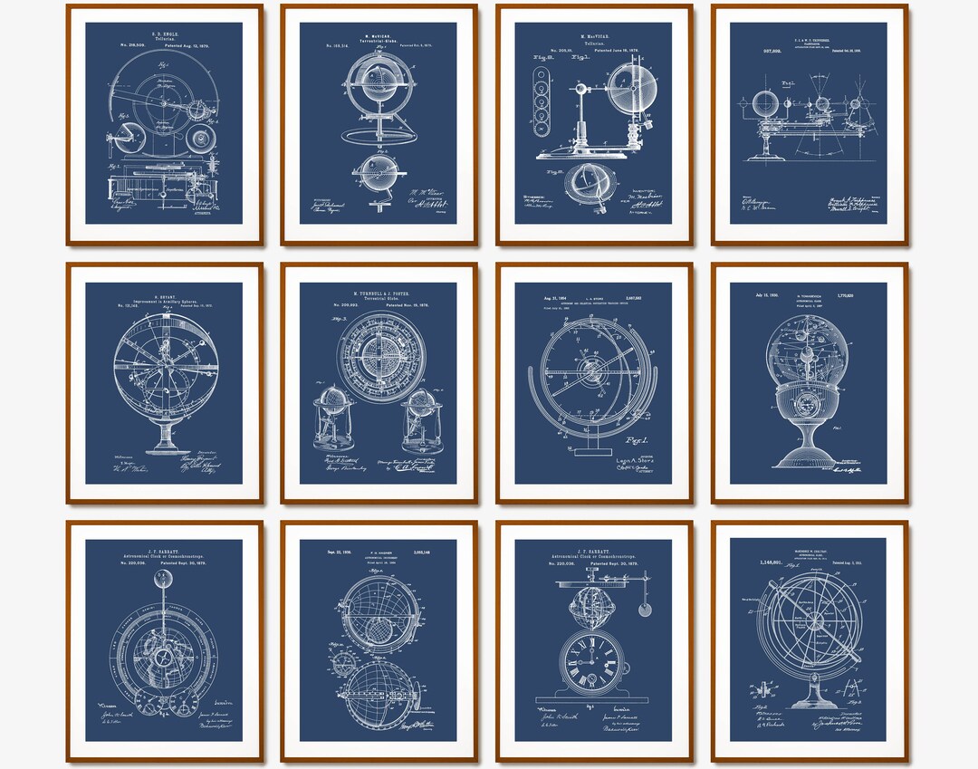12 Astronomy Patent Prints Astrophysics Blueprint Astrometry Tools ...