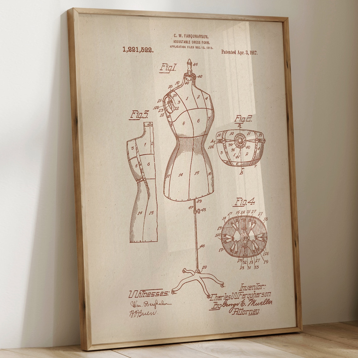 3 Sewing Blueprints Vintage Crafting Patent Prints Sewing Machine Art ...