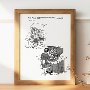 8 First Computer Patent Prints PC Blueprint Programmer Gift IT ...