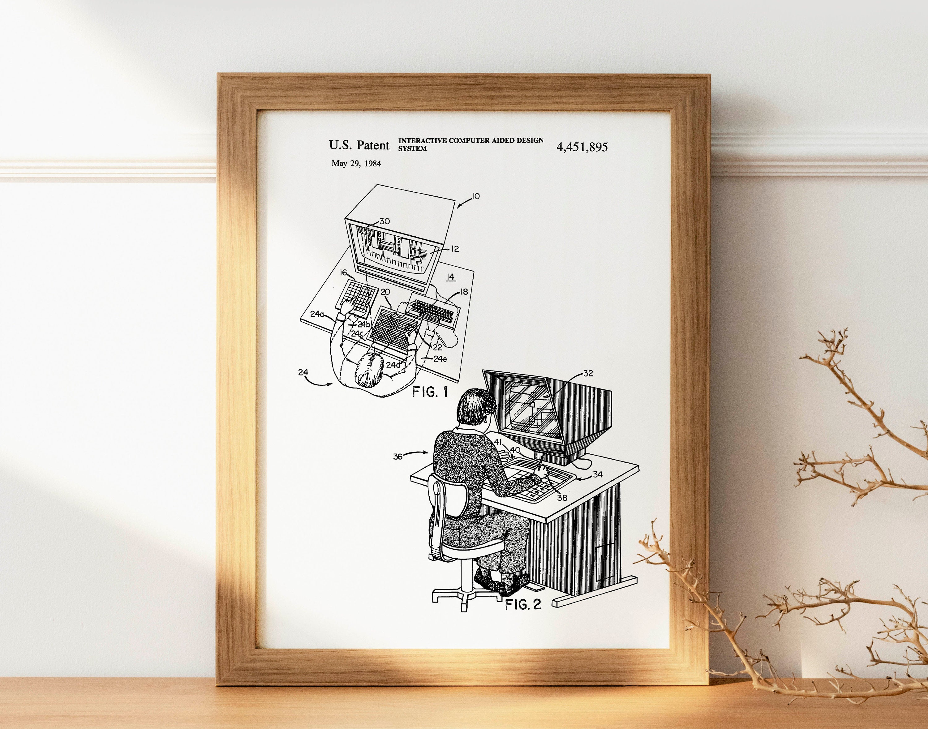 8 First Computer Patent Prints PC Blueprint Programmer Gift IT ...