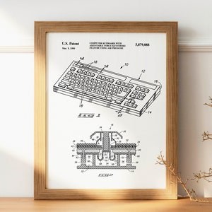 8 First Computer Patent Prints PC Blueprint Programmer Gift IT ...