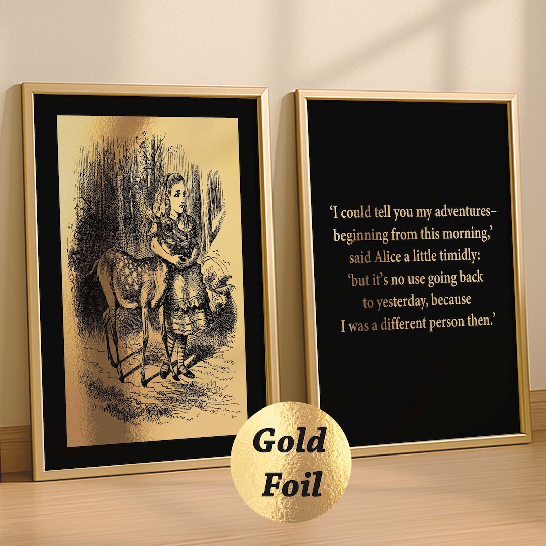 Alice and Fawn Deer Print Alice in Wonderland Lewis Carroll Fairy Tale ...