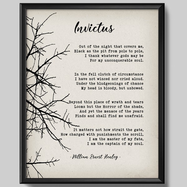 Invictus Poem - Etsy