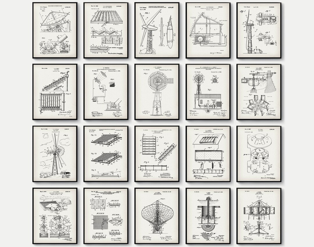 20 Clear Energy Patent Prints Green Power Blueprint Renewable Energy ...