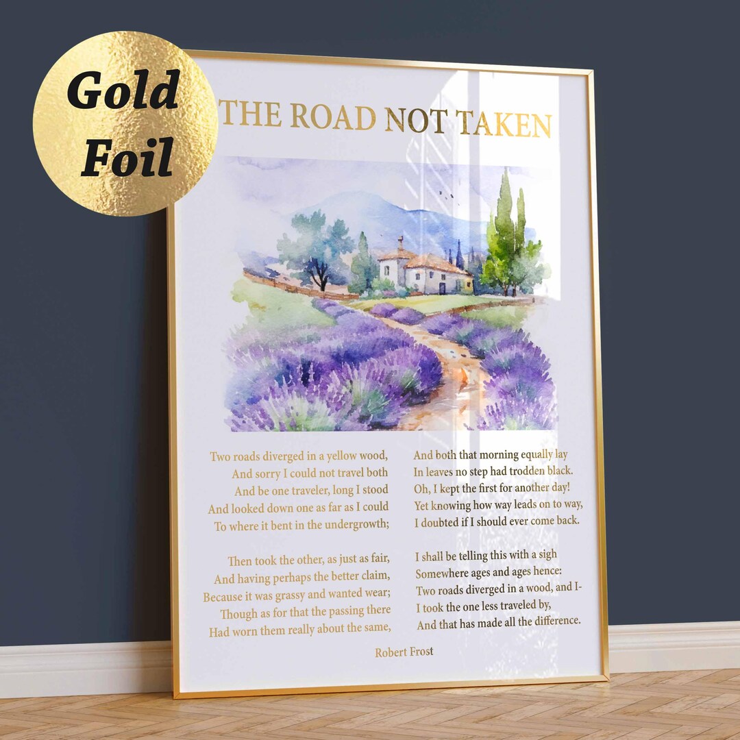 The Road Not Taken Gedicht Druck Robert Frost Poesie Kunst Klassische ...