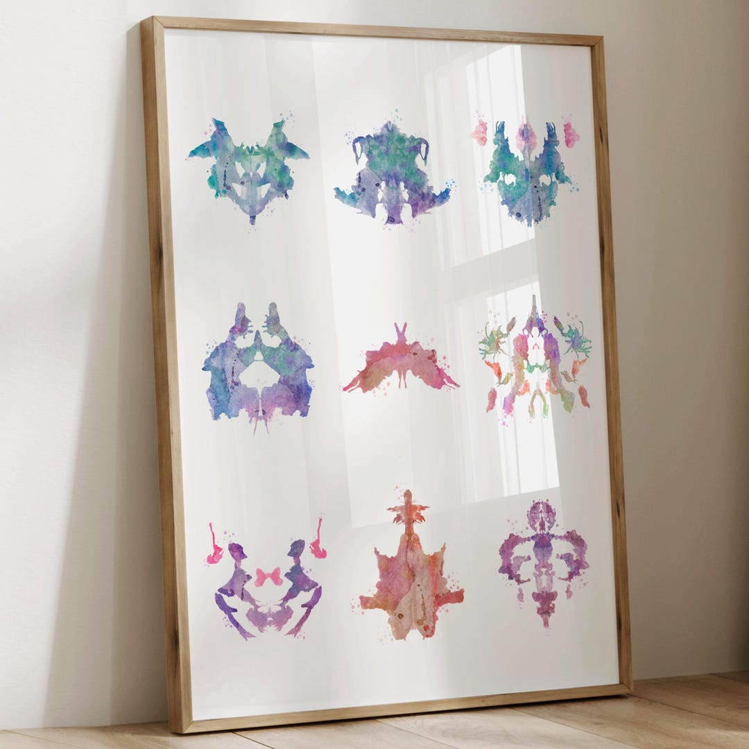 Rorschach Test Print Watercolor Blots Testing System Art Science Art ...