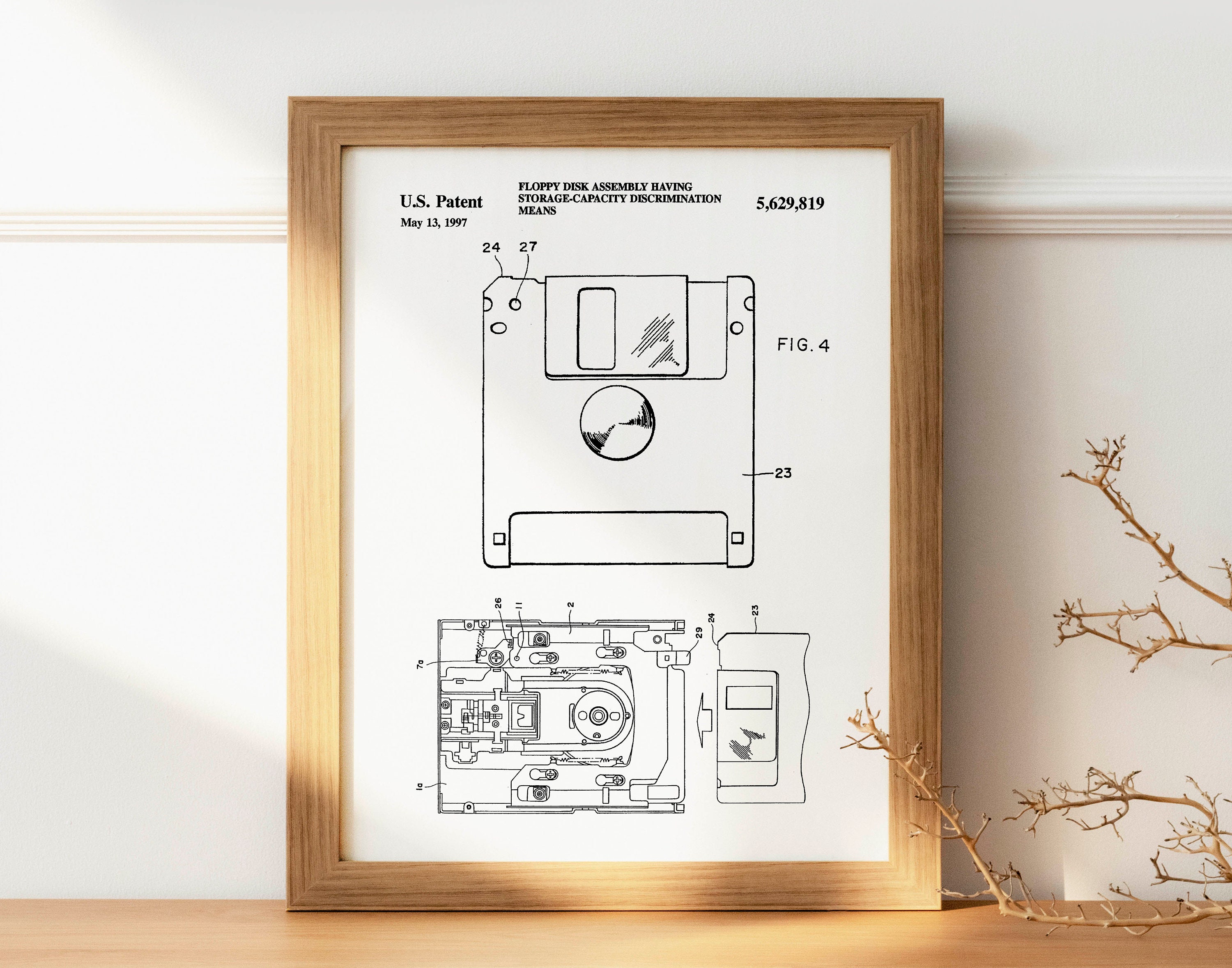 8 First Computer Patent Prints PC Blueprint Programmer Gift IT ...