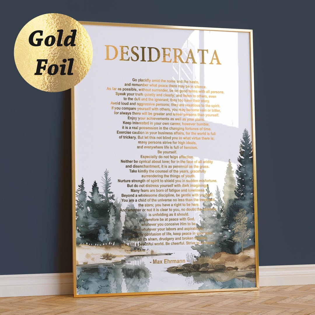 Desiderata Poem Max Ehrmann Poem Art Classic Literature Famous Poem ...