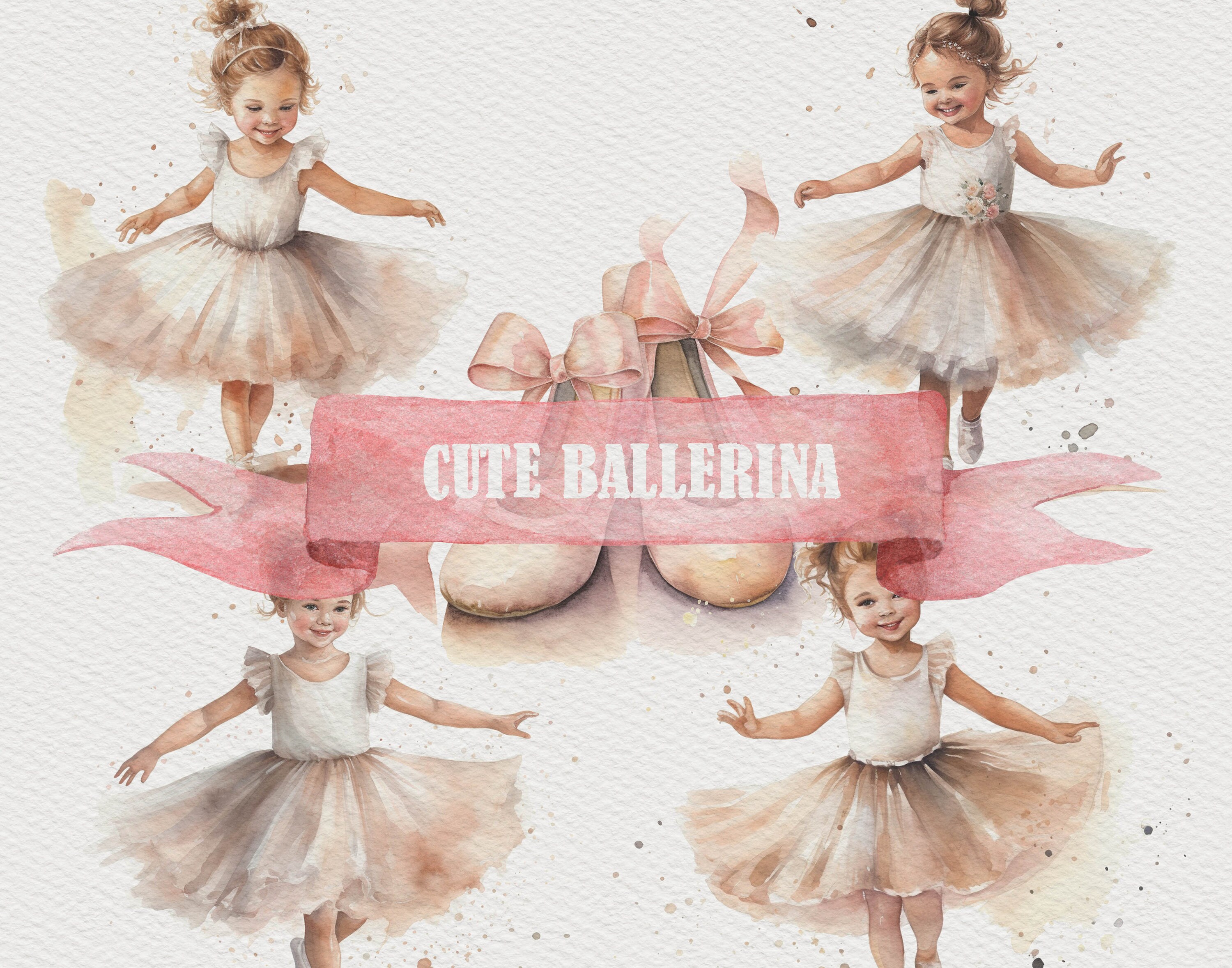 5 Cute Ballerina Clipart Watercolor Ballerina Ballet PNG - Etsy