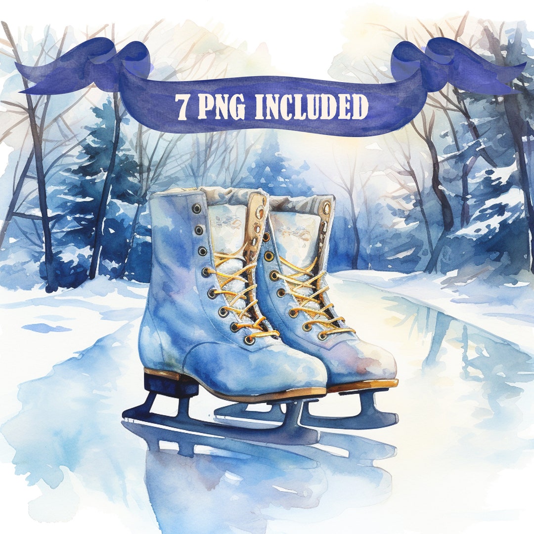 7 Ice Skate Clipart Winter Scenery PNG Christmas Designs Winter Sport ...
