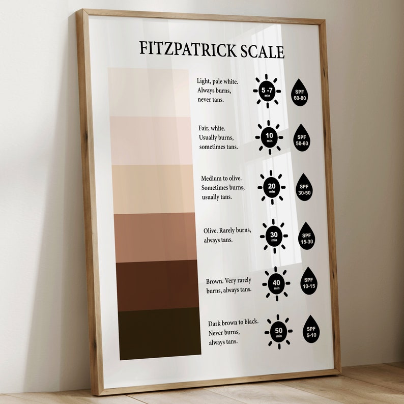 The Fitzpatrick Scale, Skin Types Diagram, Skin Tones, Skincare Art ...