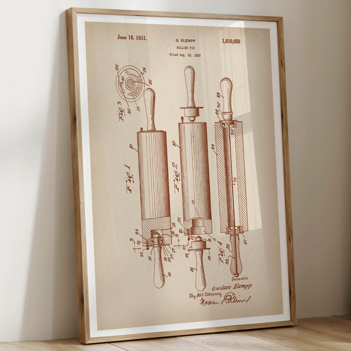 6 Vintage Kitchen Patent Prints Chef Tools Blueprint Kitchen Wall Decor ...