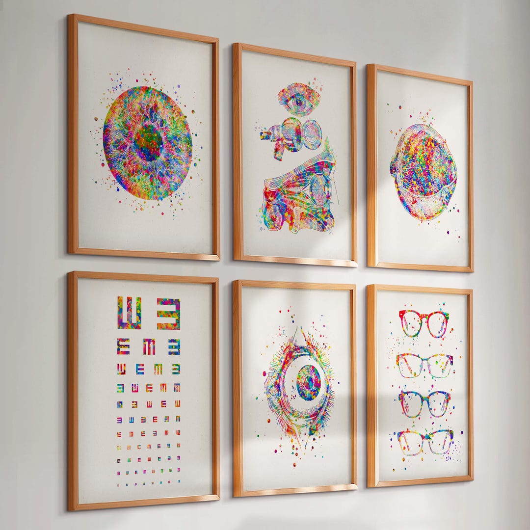 6 Watercolor Eye Anatomy Art Prints Optometry Art Eye Diagram Optician ...