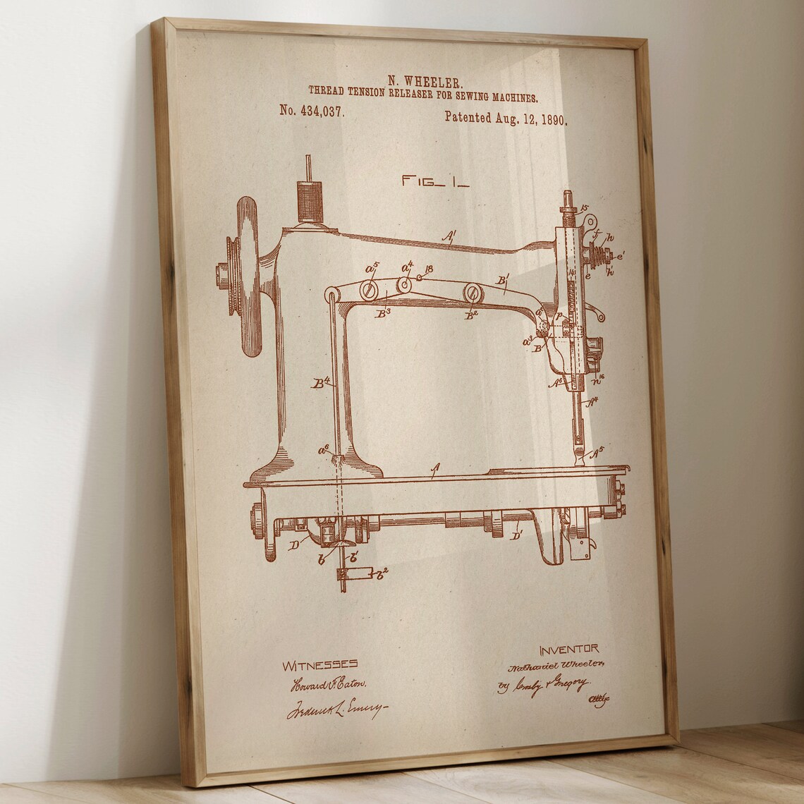 3 Sewing Blueprints Vintage Crafting Patent Prints Sewing Machine Art ...