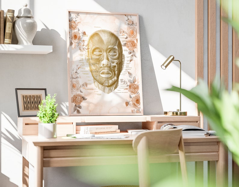 Face Anatomy Art Facial Muscles Physiology Poster Head Anatomy Art ...