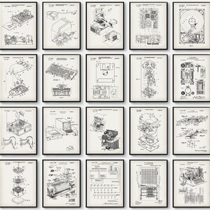 Set 20 Vintage First Computer Patent Prints Desktop Computer Blueprint ...