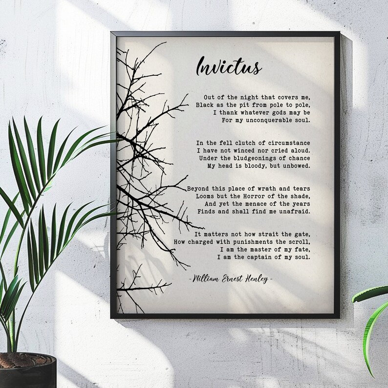 3 Famous Poems Art, IF Poem, Desiderata Poem, Invictus Poem, Verse Wall ...
