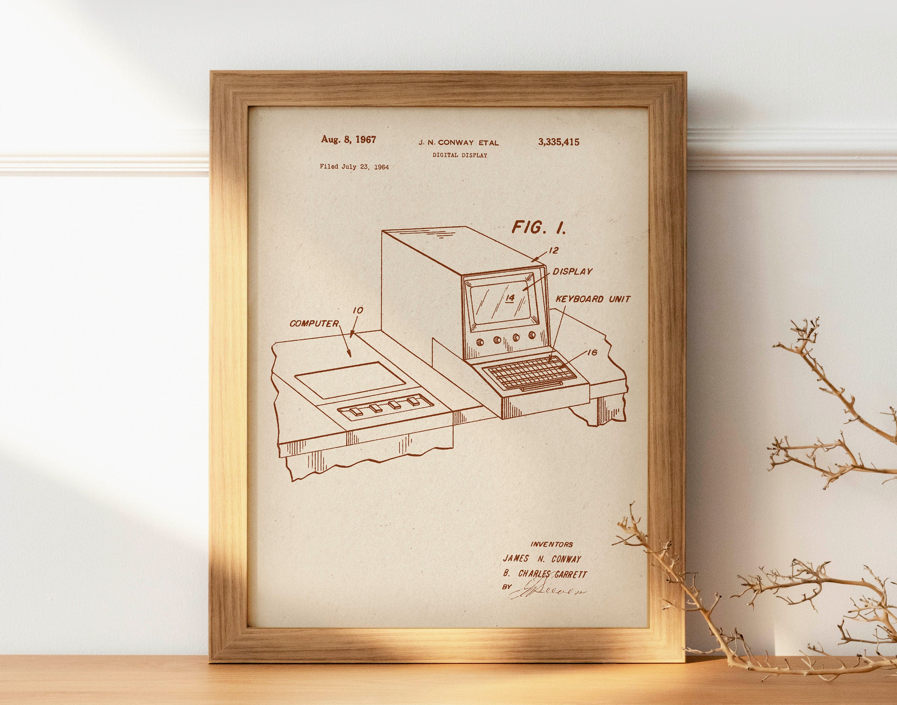 6 Vintage Desktop Computer Patent Prints First PC Blueprint Programmer ...