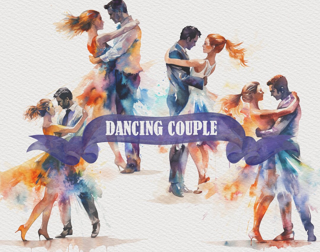 4 Watercolor Dancing Couple Clipart Lovely Couple Clipart Bride and ...