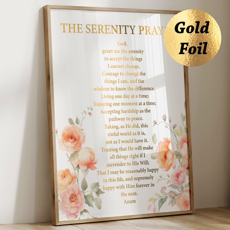 The Serenity Prayer Art Bible Verse Poster Christian Gift Religious Art ...