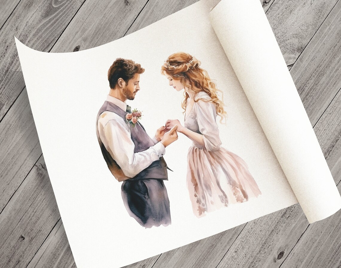 4 Love Confession Clipart Bride and Groom Clipart Declaration of Love ...