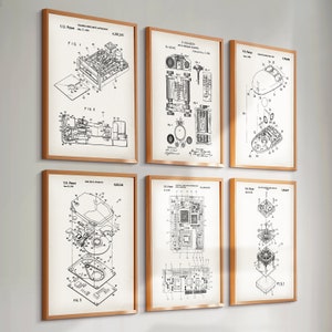 6 Computer Patent Prints Desktop Blueprint Server Art Programmer Gift ...