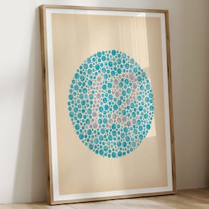 6 Vintage Ishihara Test Posters Color Blindness Test Ophthalmology Art ...