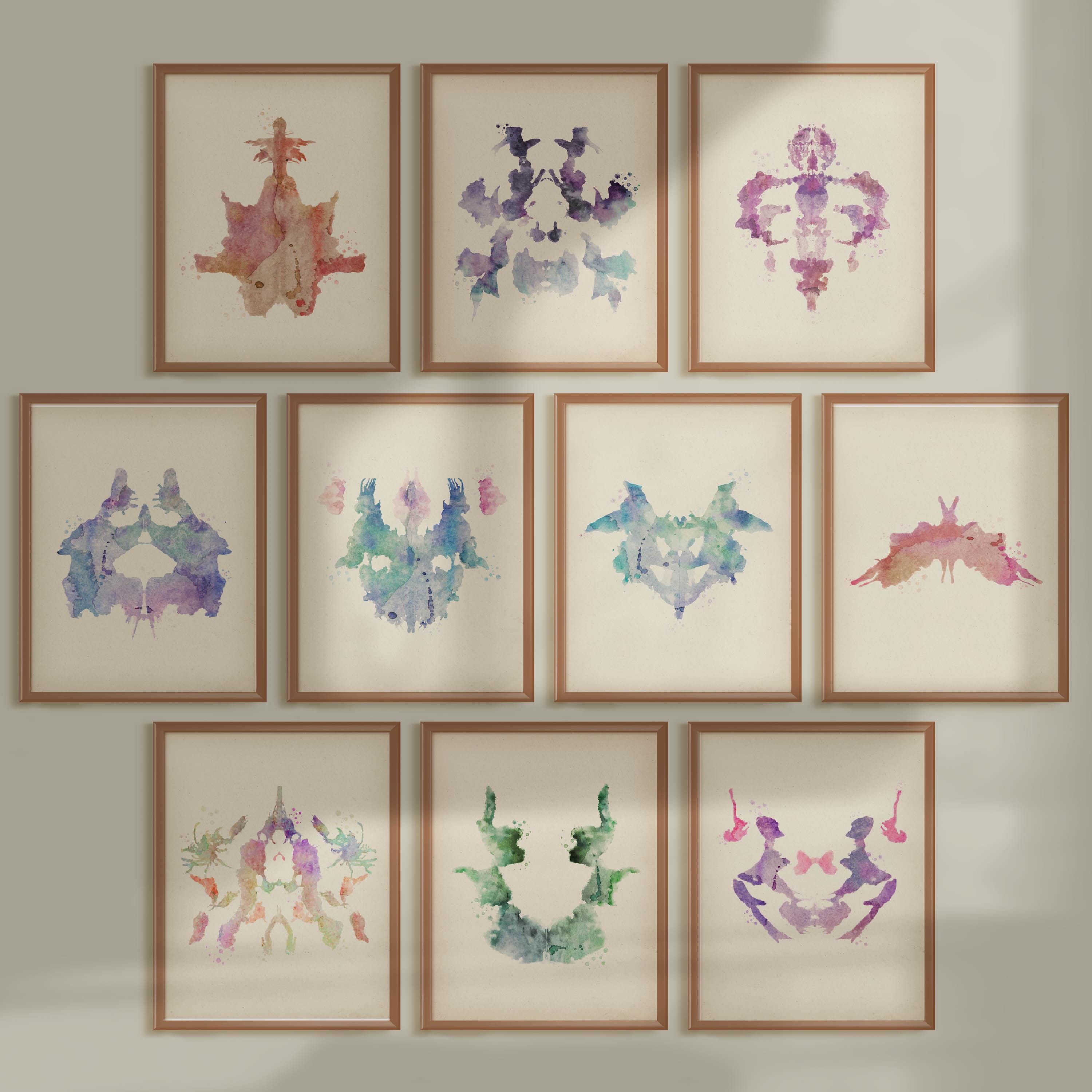 10 Vintage Rorschach Tests Prints, Psychiatry Diagnostic Poster ...