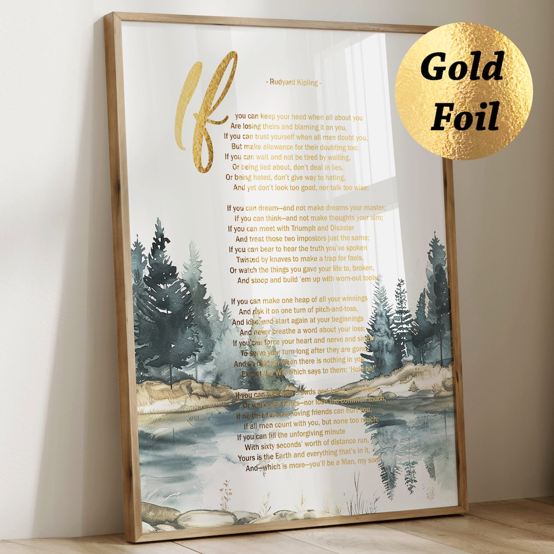IF Poem Rudyard Kipling Poem Classic Literature Poetry Art Inspiration ...