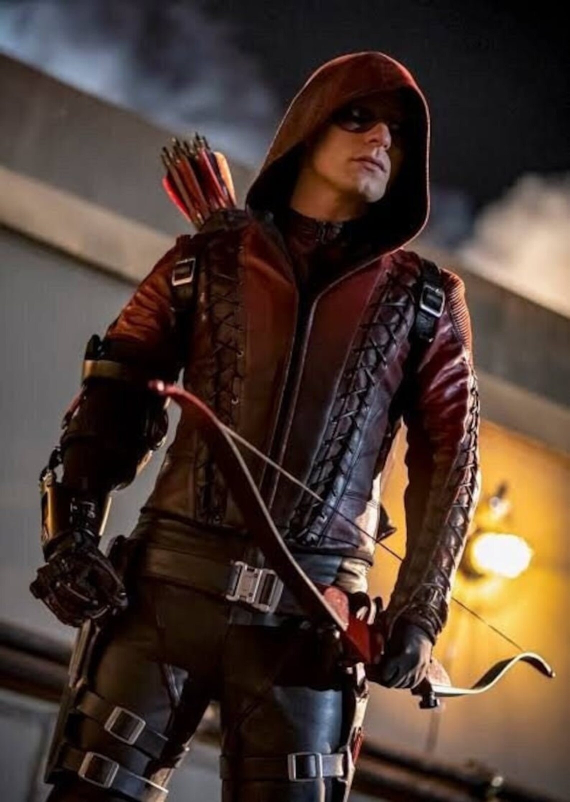 Red Arrow Roy Harper Arsenal Leather Jacket With Hoodie - Superhero ...