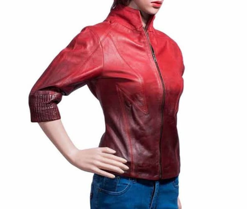 Wanda Maximoff "avengers - Age of Ultron" Red Leather Jacket ...