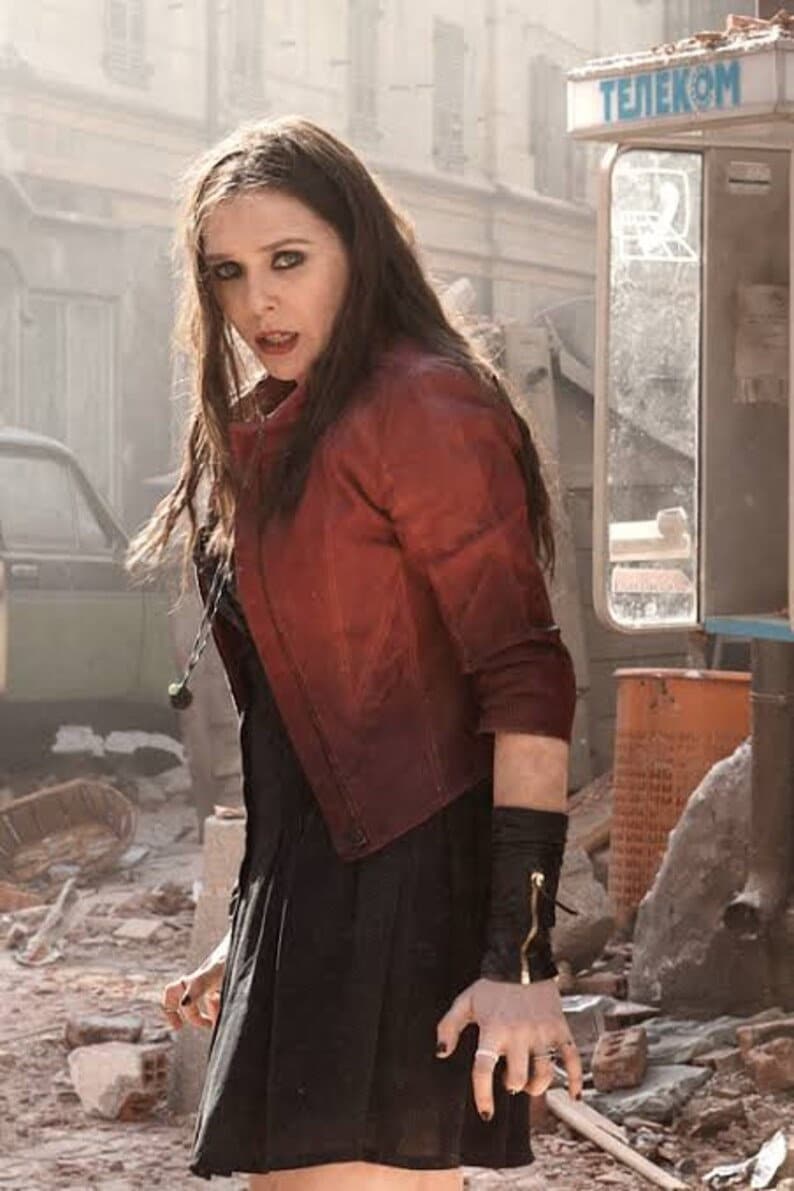 Wanda Maximoff "avengers - Age of Ultron" Red Leather Jacket ...