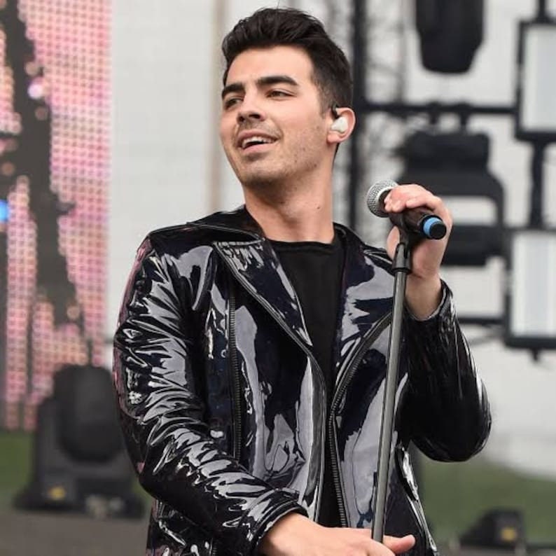 Joe Jonas Black Patent Leather Premium Solid Casual Tailored Joe Jonas Black Patent Leather Premium Solid Casual Tailored