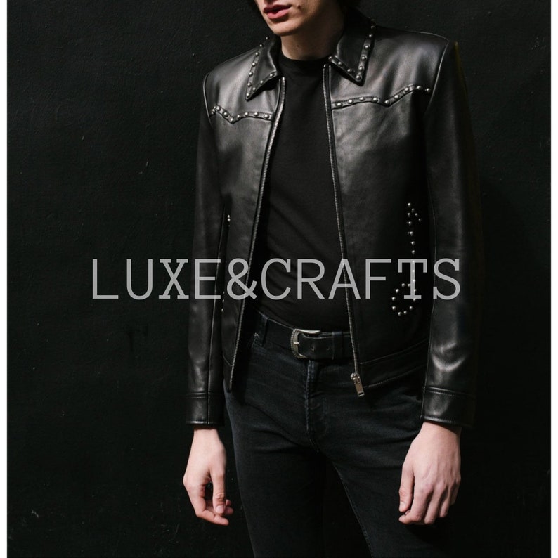Men's Black Solid Fancy Leather Jacket, Men's Black Partywear Leather ...