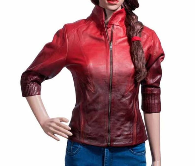Wanda Maximoff "avengers - Age of Ultron" Red Leather Jacket ...